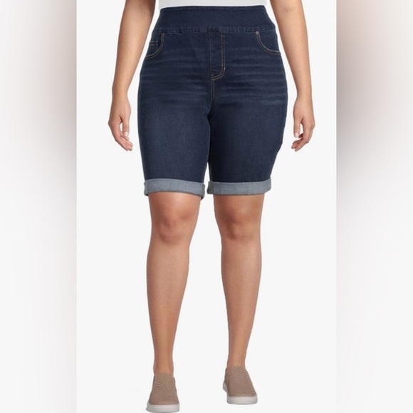 Terra & Sky | Shorts | Nwt Terra Sky Pull On Bermuda Denim Shorts 3x ...